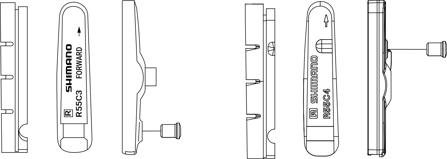 对应于轮圈宽度的建议用刹车块 C-202